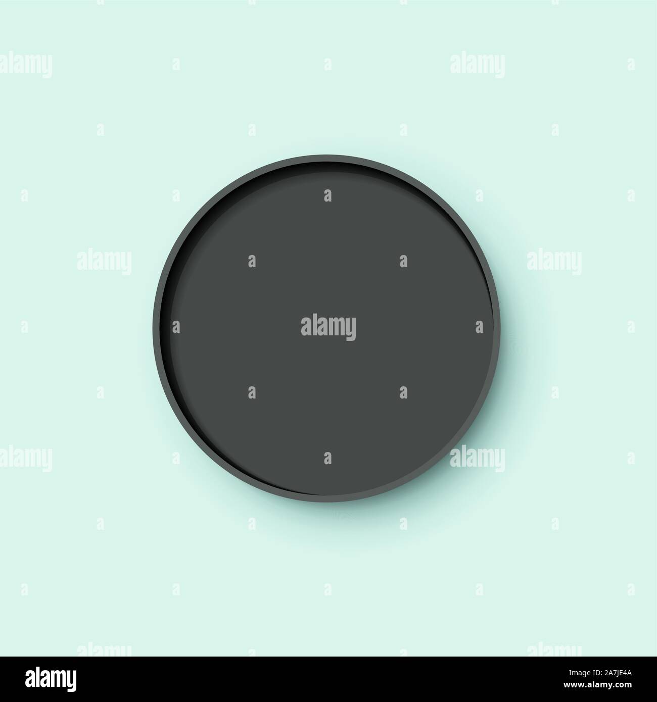 Icon of black clock face with shadow on mint wall background Stock ...