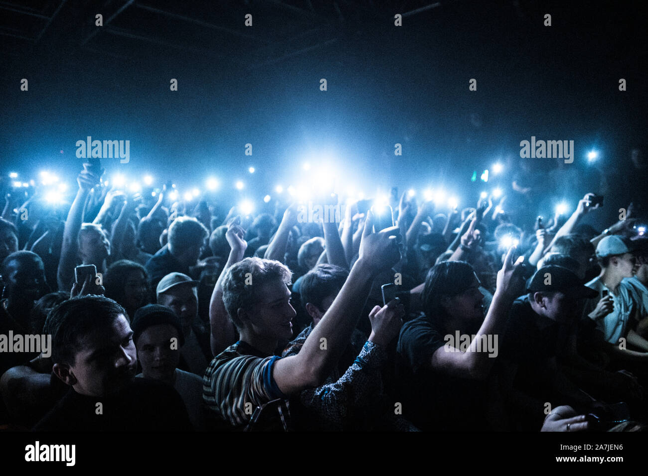 Copenhagen, Denmark. 02nd Nov, 2019. Concert goers attend a live ...