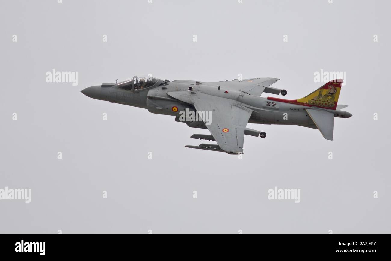 Spanish Navy AV-8B Harrier IIs airborne at the Royal International Air ...