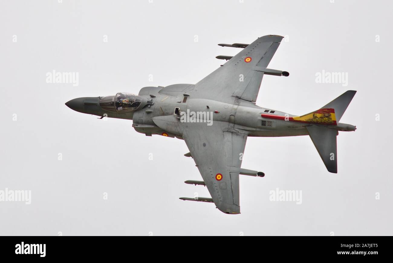 Spanish Navy AV-8B Harrier IIs airborne at the Royal International Air ...