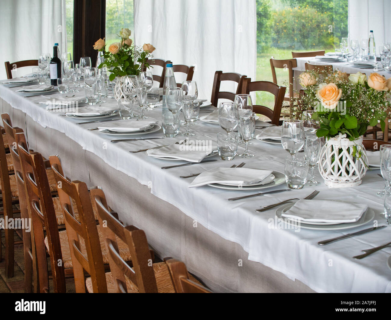 table setting for celebrating event interior shot Stock Photo - Alamy