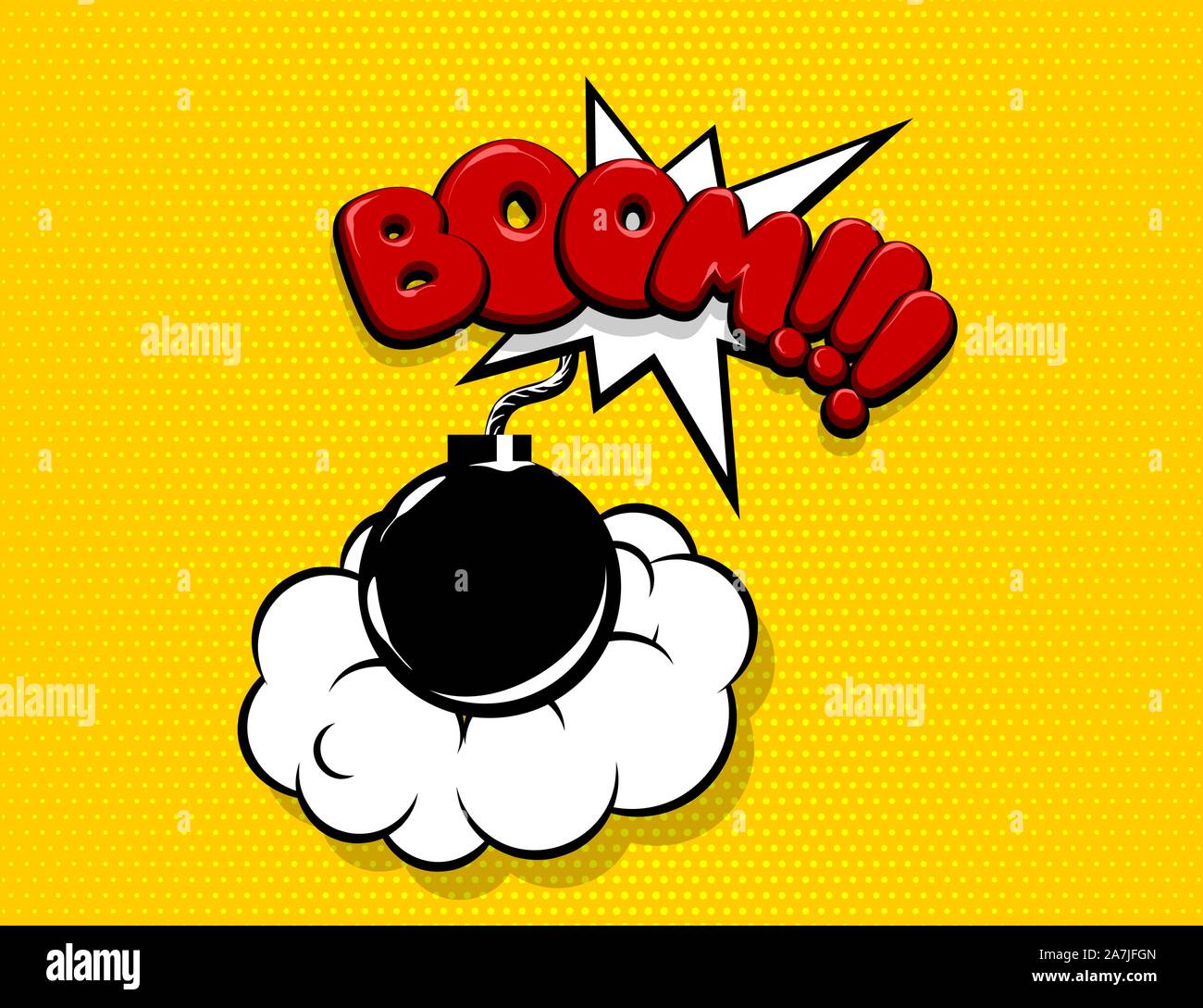 Boom comic text symbol sign cartoon pop art retro vector illustration ...