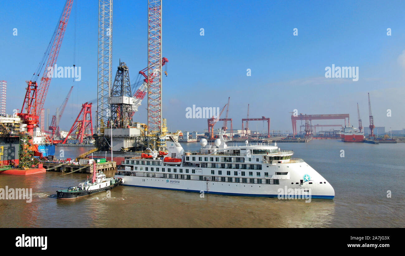 First Chinese-made polar cruise ship leaves the deck in Haimen city ...