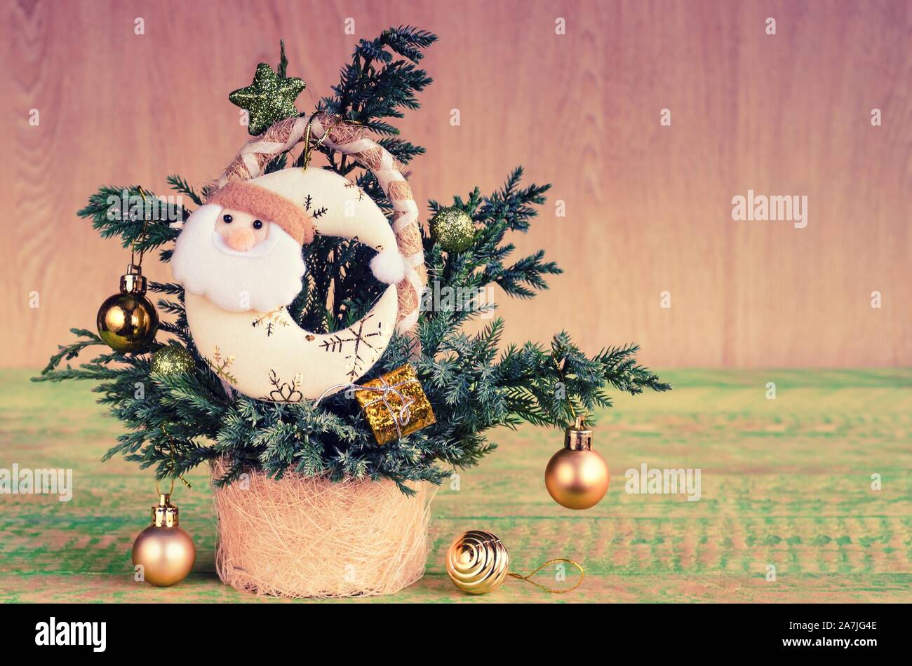 New Year's background with decorated Christmas tree Stock Photo - Alamy