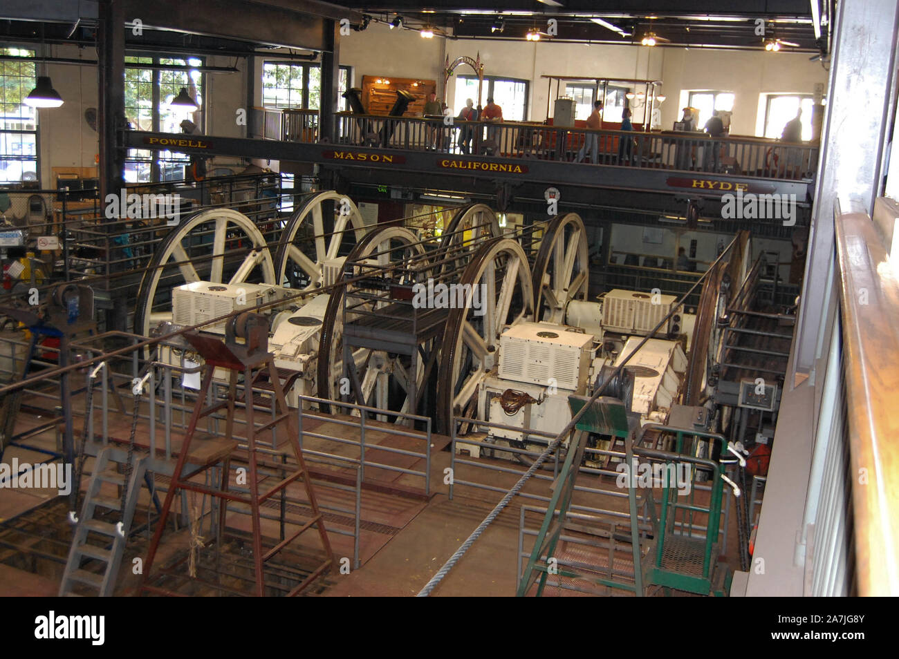 San Francisco cable car workings in factory Hyde USA factory plant ...