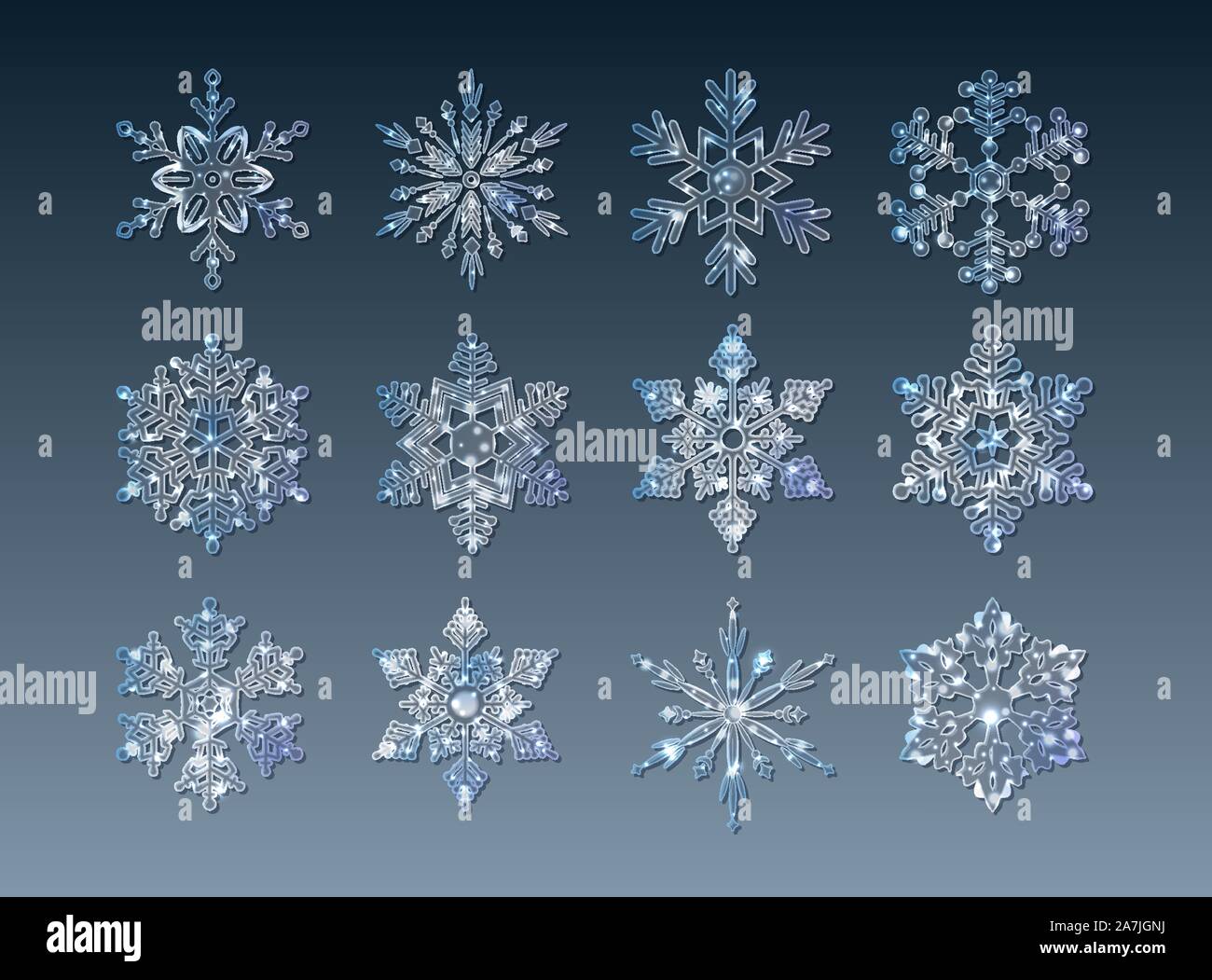 Ice Crystal Snowflakes Stock Vector Image & Art - Alamy