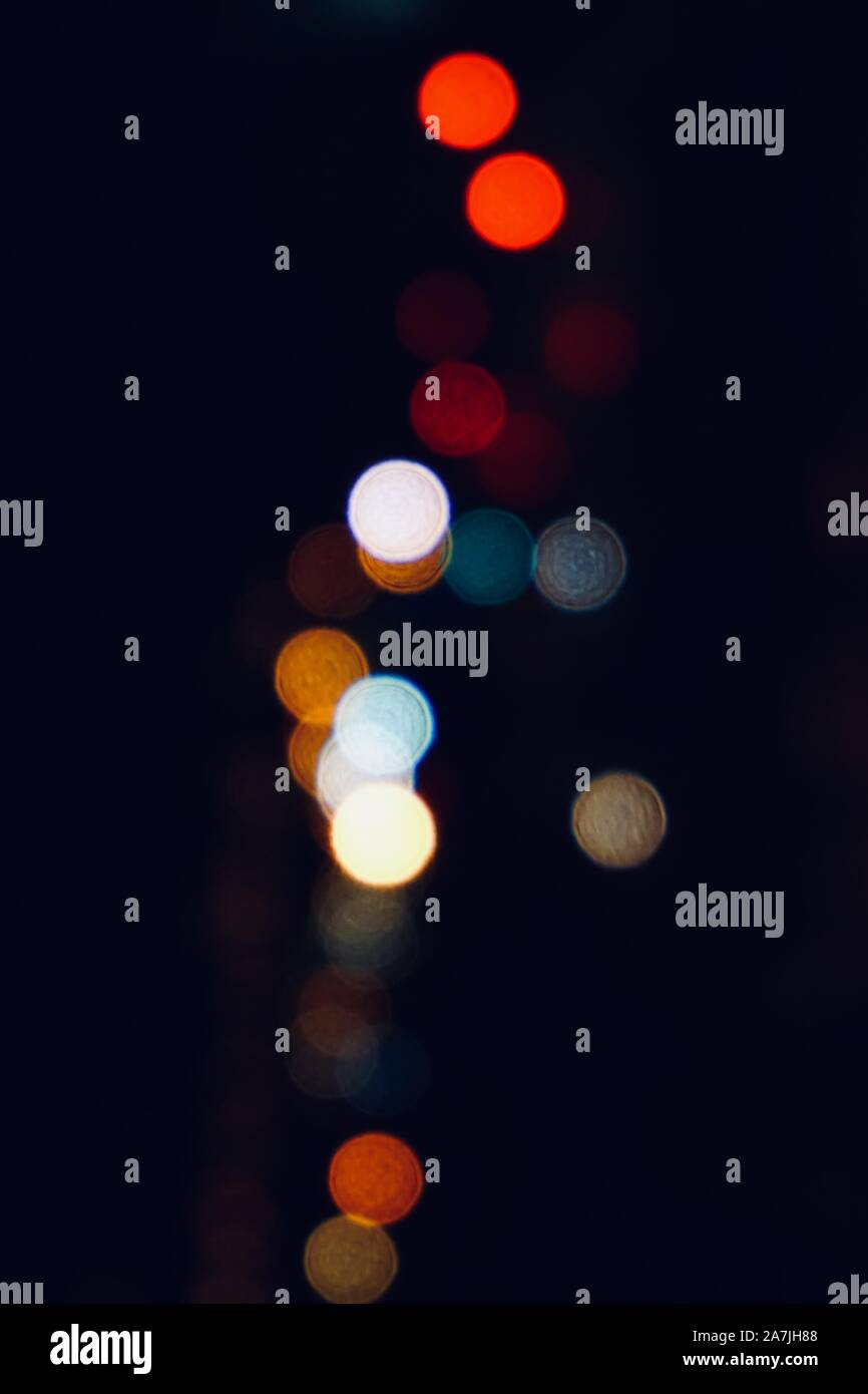 colorful lights at night on the street in the city Stock Photo - Alamy