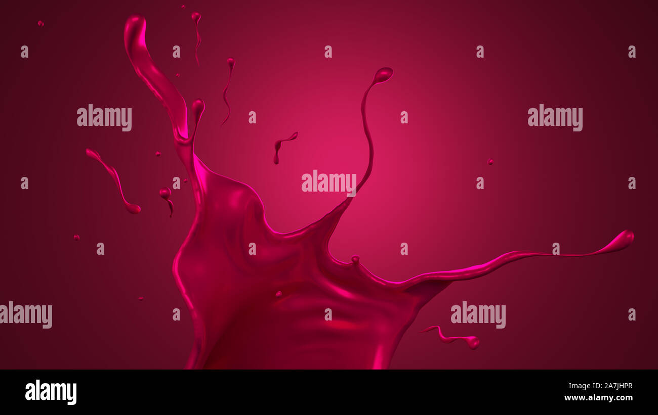 splash of pink, glamorous colors, 3d rendering 3d illustration Stock ...