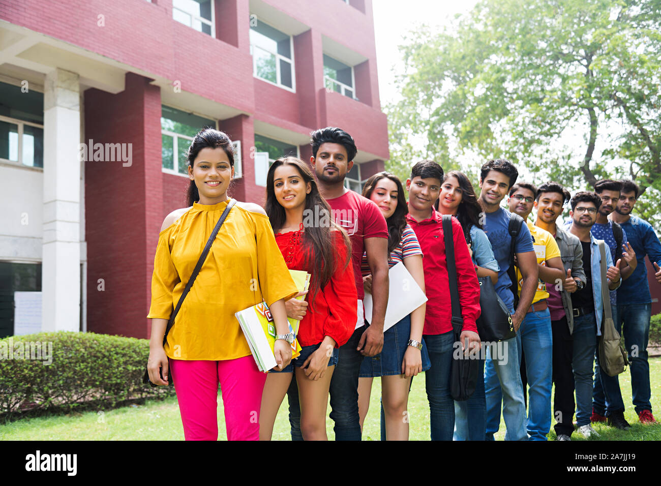 Group Of College Boys And Girls Students Friends Classmates standing in ...