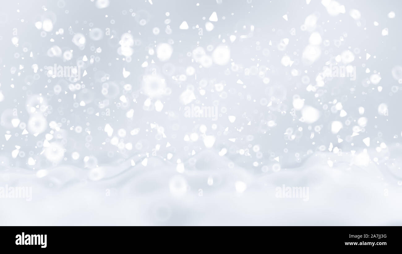 Beautiful background with falling snow. 3d rendering 3d illustration ...