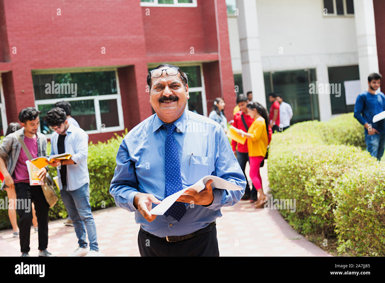 Senior man College Teacher Reading-Book Education-Learning With ...