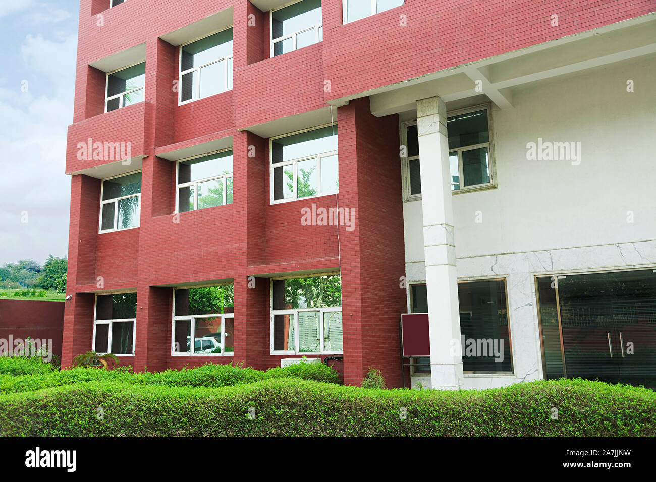 Nobody Shot College University Campus Building With Lawn Education ...