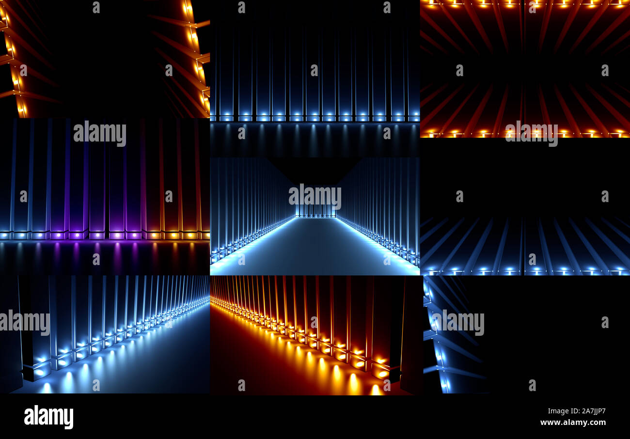 Seth Black backgrounds with light effects. 3d rendering 3d illustration ...