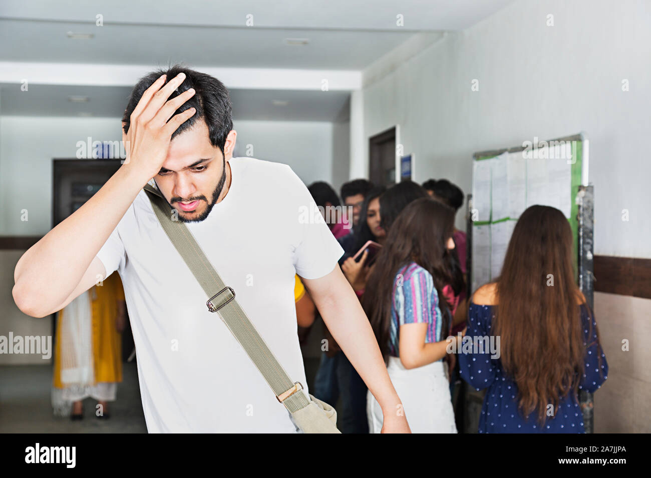 Sad Young-Man College Student Badnews Result fail With Students ...