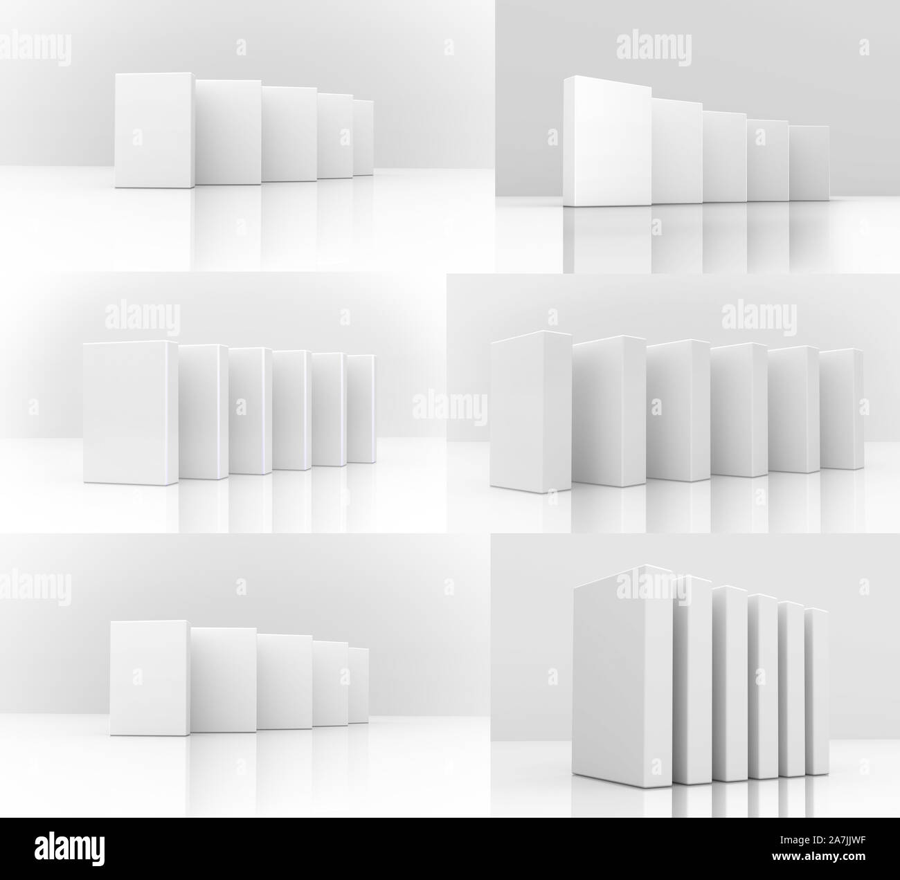 Set of white blanks. 3d rendering 3d illustration Stock Photo - Alamy
