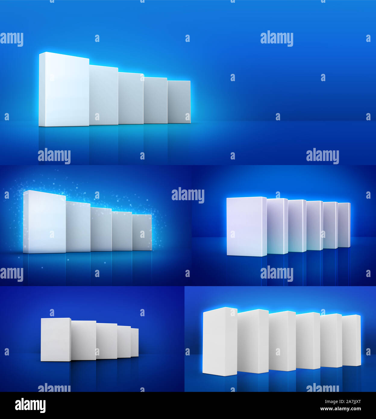Set of white blanks. 3d rendering 3d illustration Stock Photo - Alamy