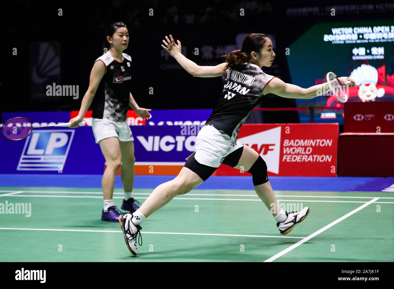 Japanese professional badminton players Misaki Matsutomo and Ayaka ...