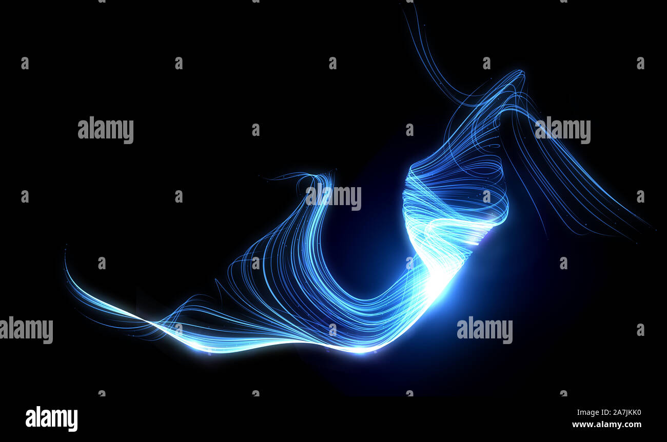 Light glow abstract effect black background. 3d rendering 3d ...