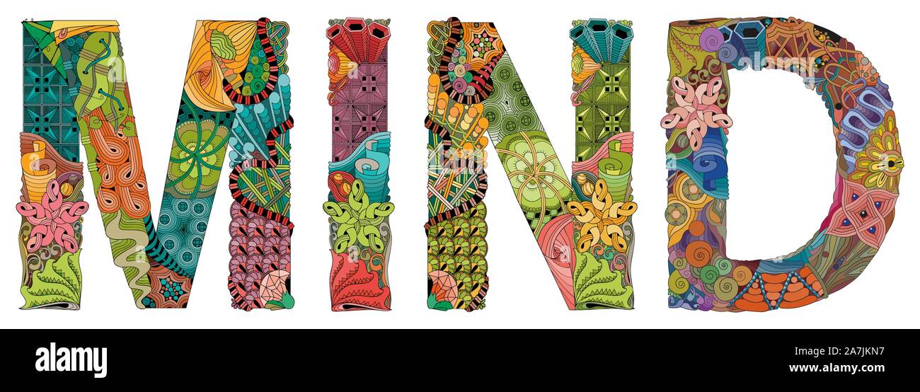 Word MIND. Vector zentangle object for decoration Stock Vector Image ...