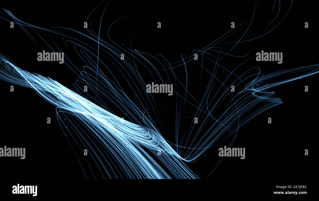 Light glow abstract effect black background. 3d rendering 3d ...