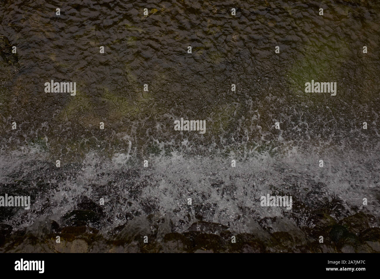 Small Waterfall Spray Sunlight View from top of waterfall Stock Photo ...