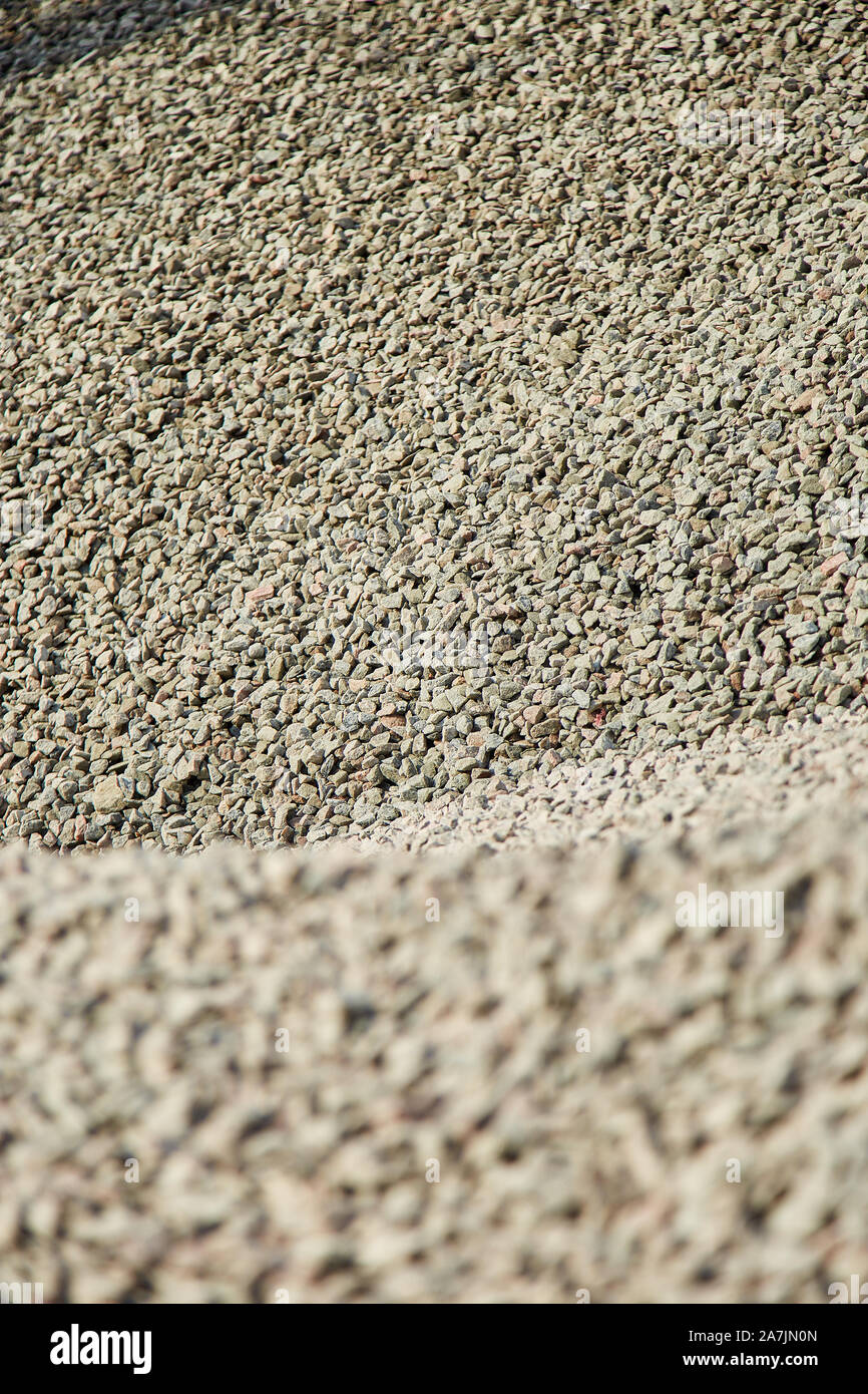 Breakstone background, a pile of crushed stone. Road gravel, gravel ...