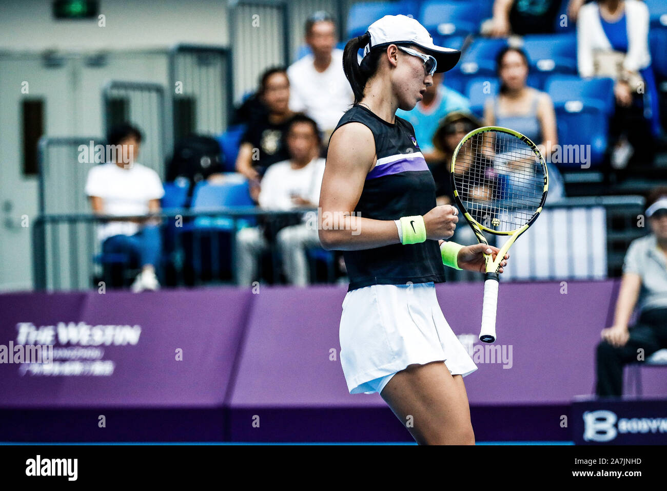 Chinese professional tennis player Zheng Saisai plays against Italian ...