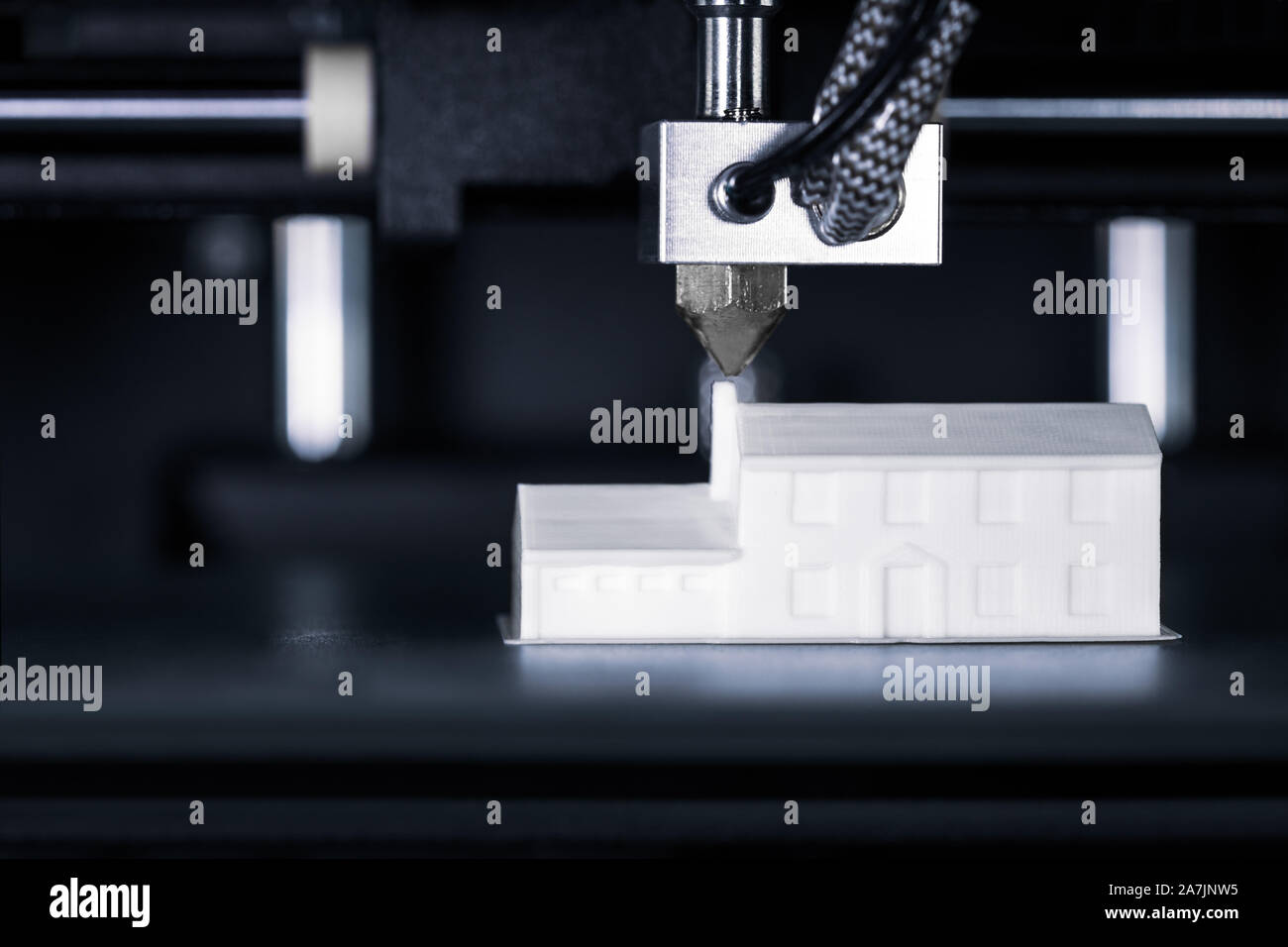 Model of a house is created in 3D printer, concept future in ...