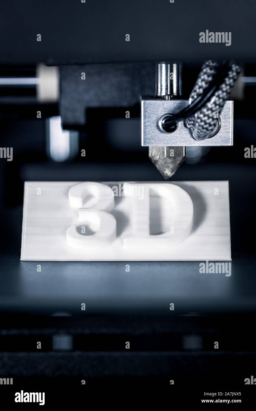 Sign with letters or 3D text is or was printed, concept modern ...