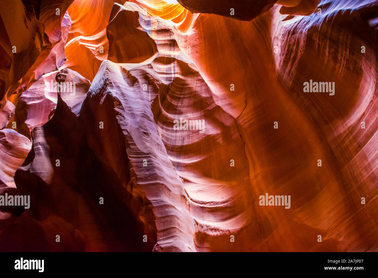 Sandstone formations in famous Antelope Canyon in Arizona, USA Stock ...