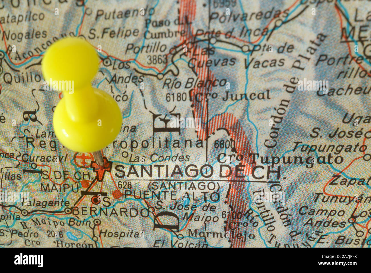 Santiago chile map geography hi-res stock photography and images - Alamy