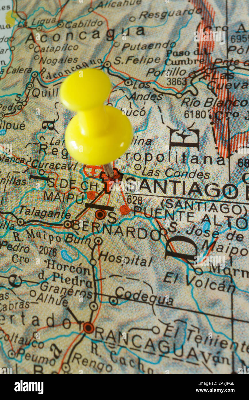 Santiago chile map geography hi-res stock photography and images - Alamy