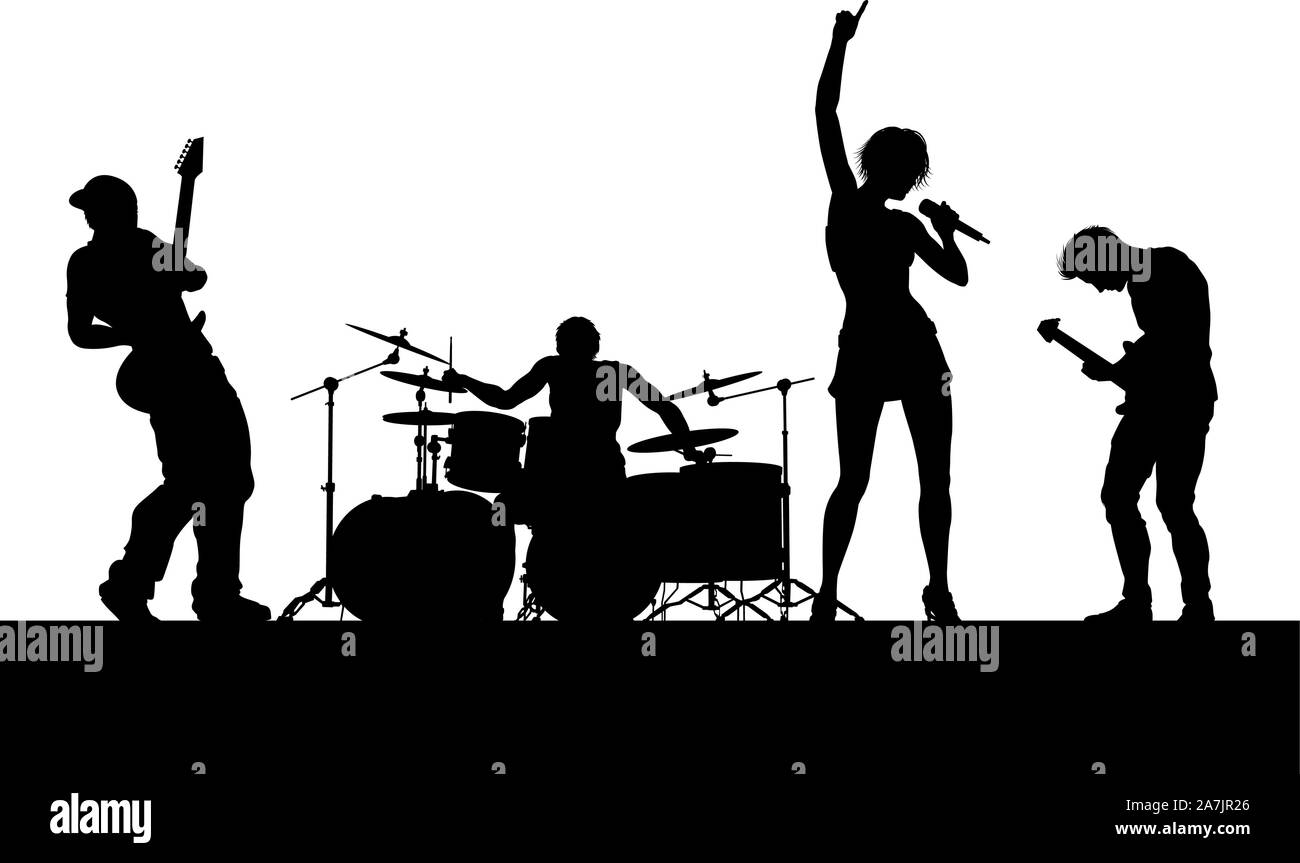 Music band female singer Black and White Stock Photos & Images - Alamy