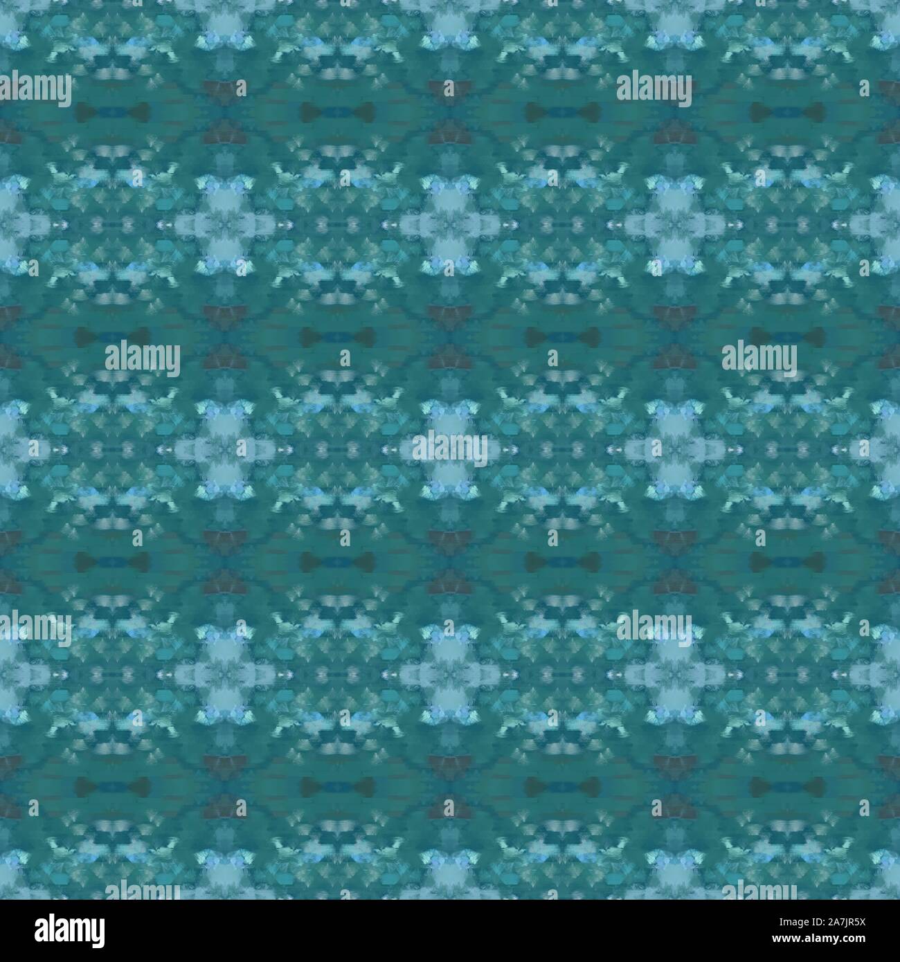 seamless repeating pattern illustration with teal blue, sky blue and ...