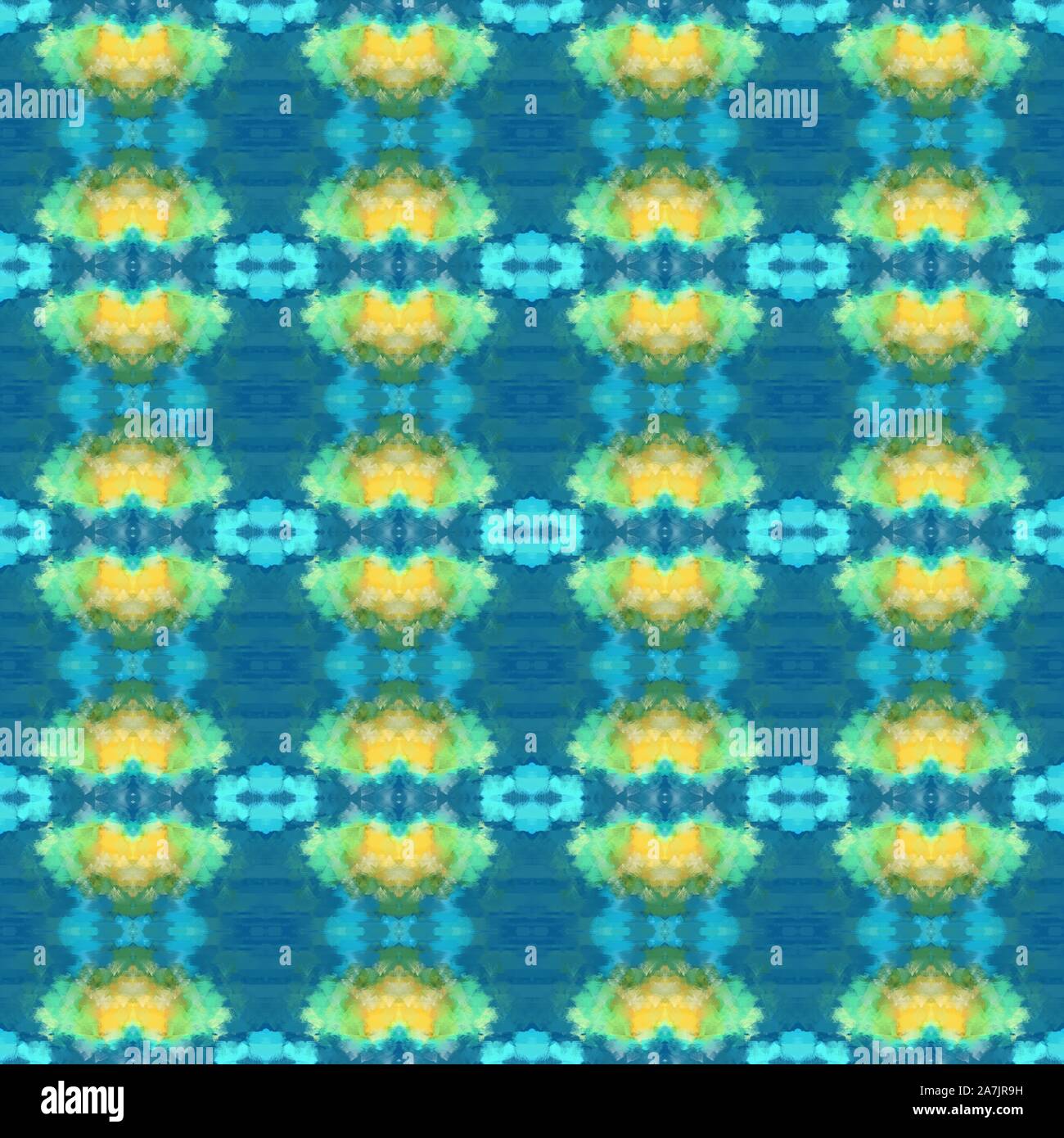 seamless repeating pattern image with teal blue, dark khaki and medium ...