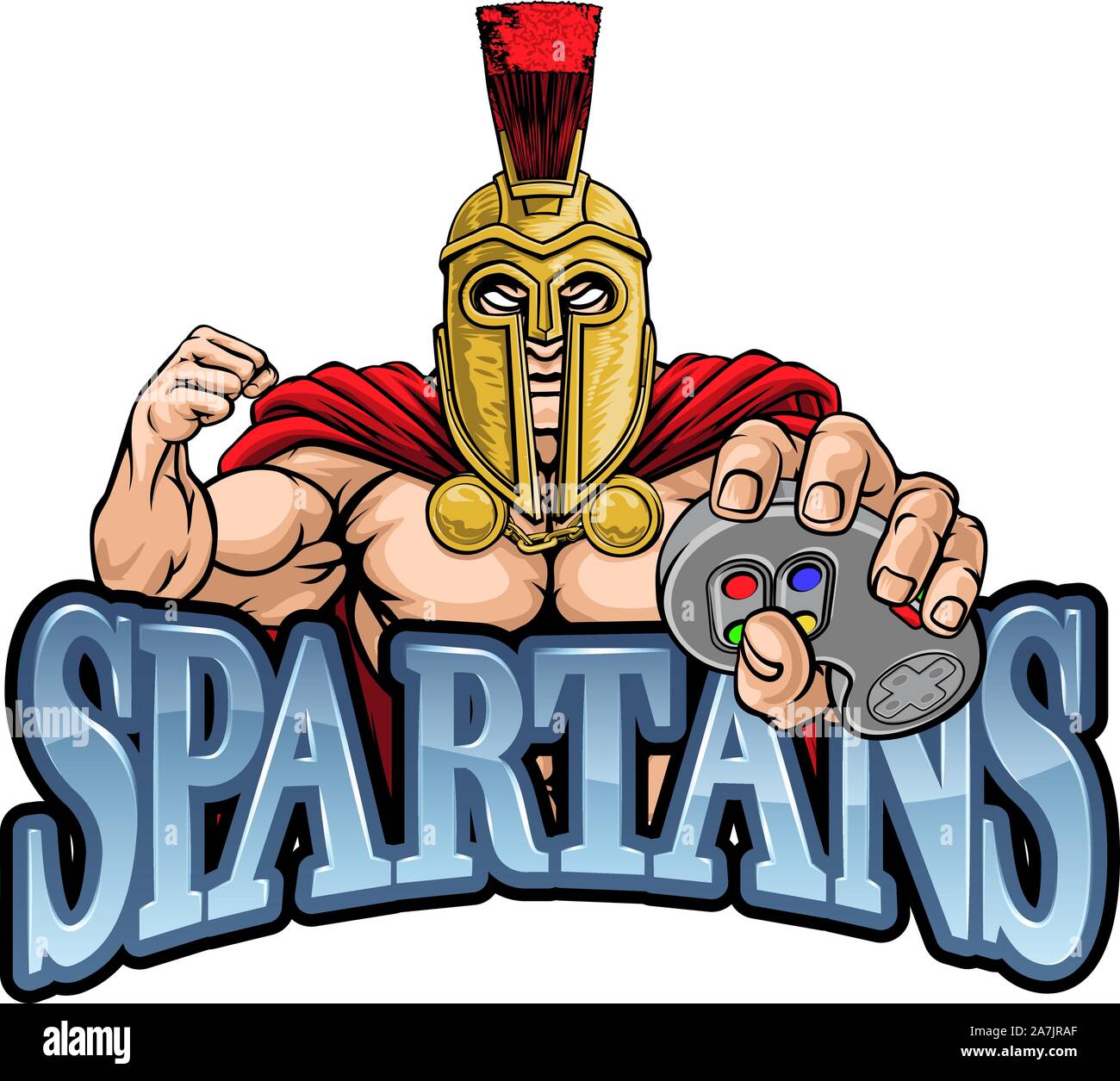 Spartan Trojan Gamer Gladiator Controller Mascot Stock Vector Image ...