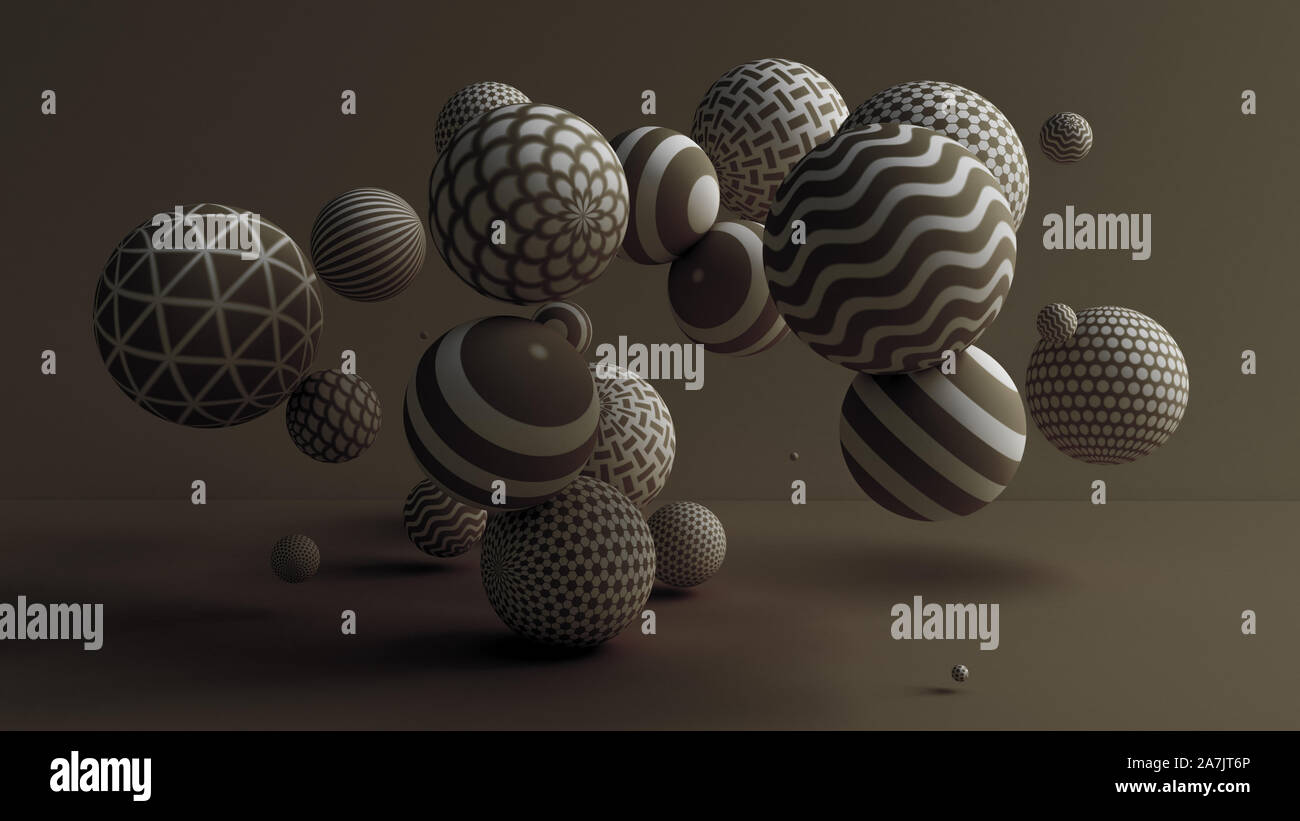 Black background with balls. 3d rendering, 3d illustration Stock Photo ...