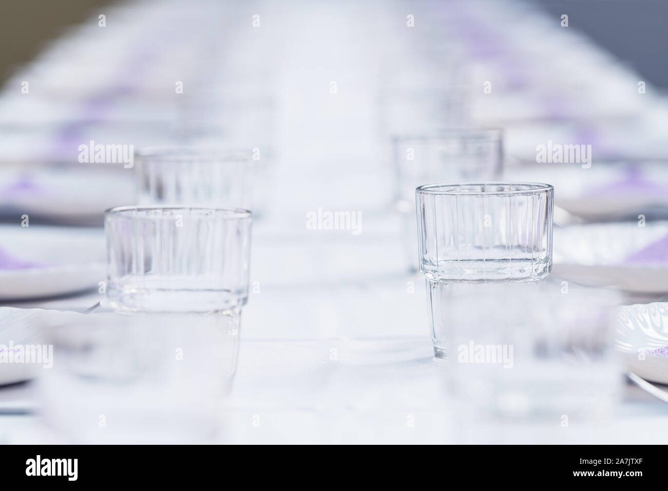 Elegant tables set up for party. Banquet hall in the restaurant ...