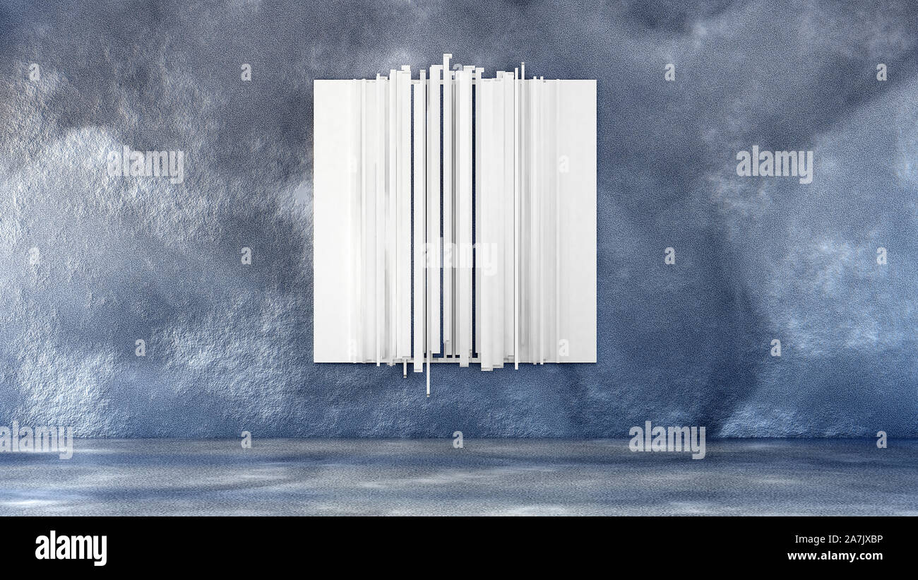 Beautiful studio interior installation room texture stone. 3d rendering ...