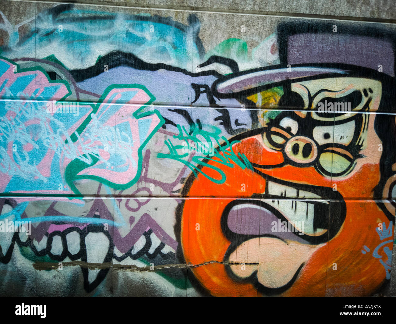 Street graffiti in Shenyang City, Liaoning Province, China Stock Photo ...