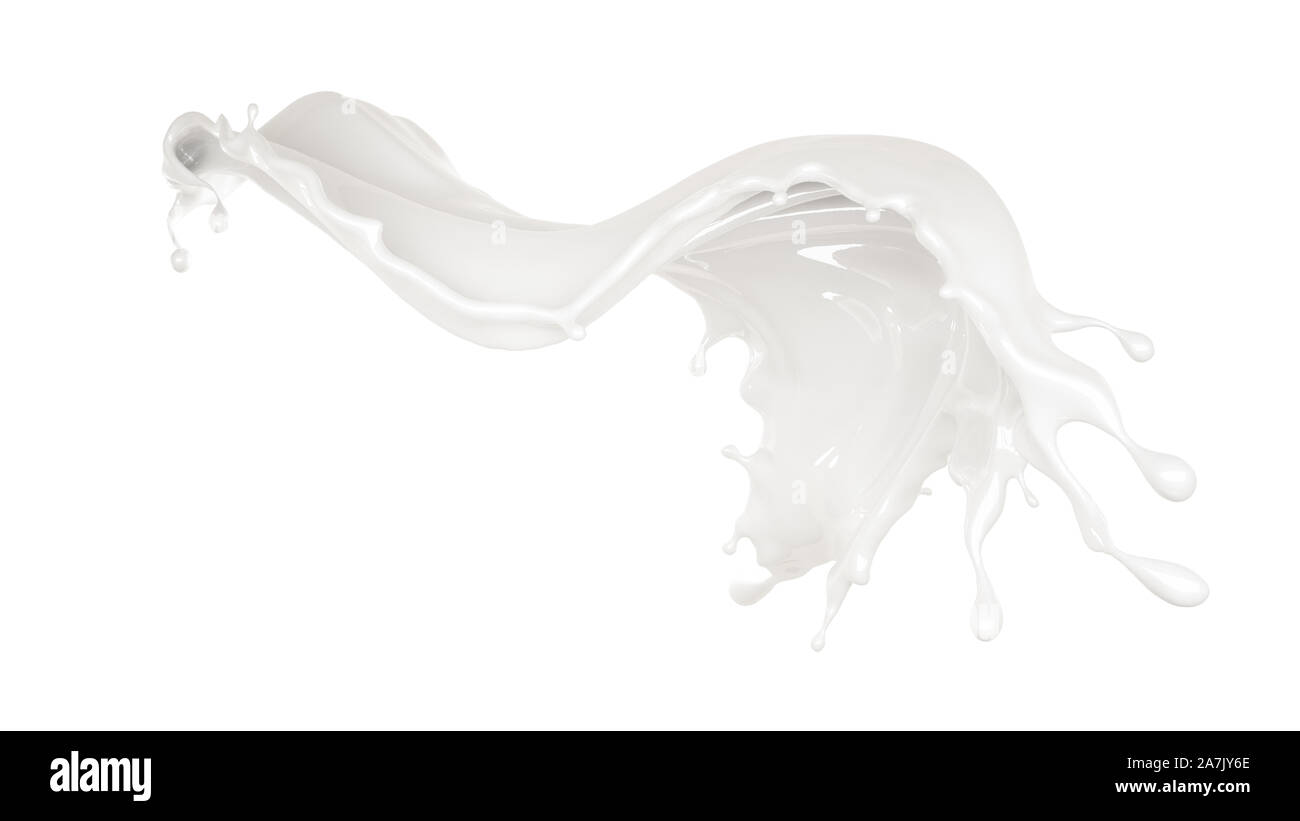 Splash of thick white liquid. 3d rendering, 3d illustration Stock Photo ...