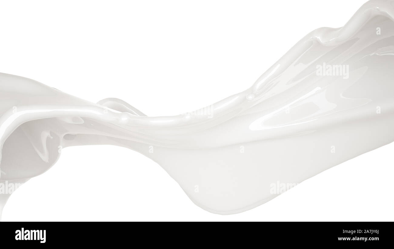 Splash of thick white liquid. 3d rendering, 3d illustration Stock Photo ...