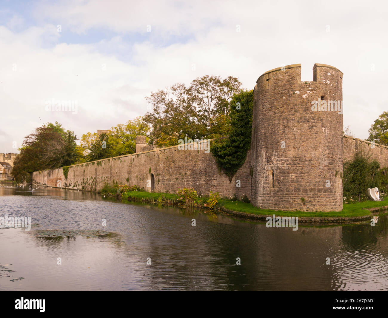 Boundary walls and moat magnificent bishops palace hi-res stock ...