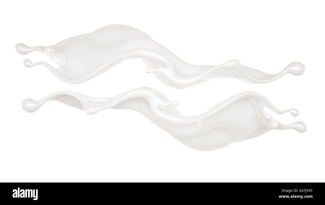 Splash of thick white liquid. 3d rendering, 3d illustration Stock Photo ...