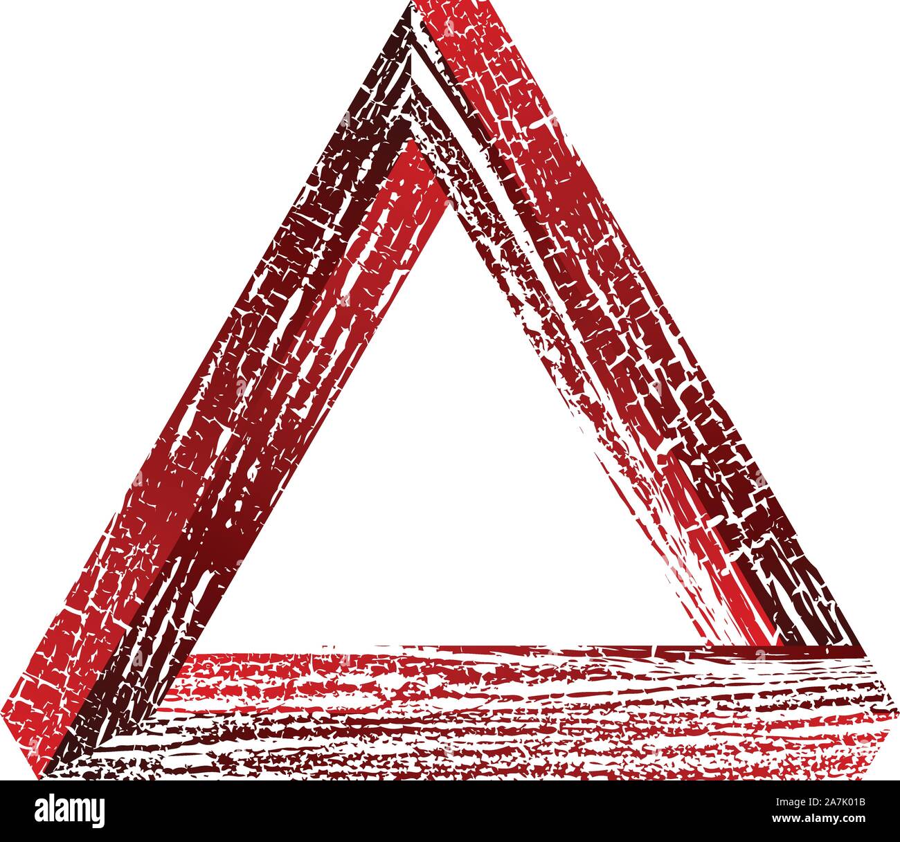 Abstract fantastic shaped wooden triangle on white background Stock ...