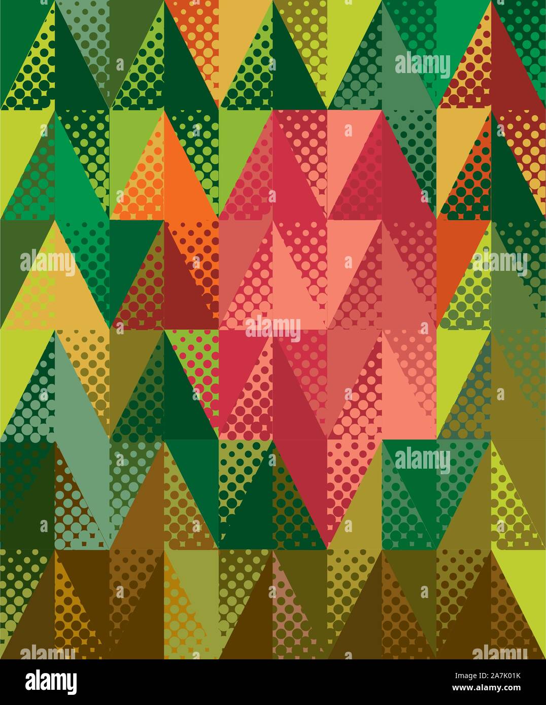 Abstract optic effect colorful triangle background with dots Stock ...