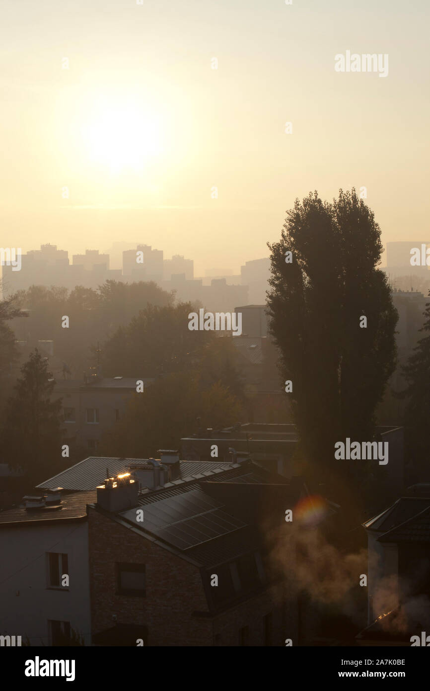 Chimney smoke house poland pollution hi-res stock photography and ...