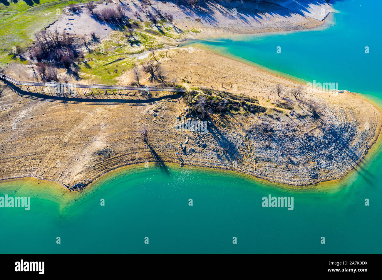 Reservoir shore. Aerial view Stock Photo - Alamy