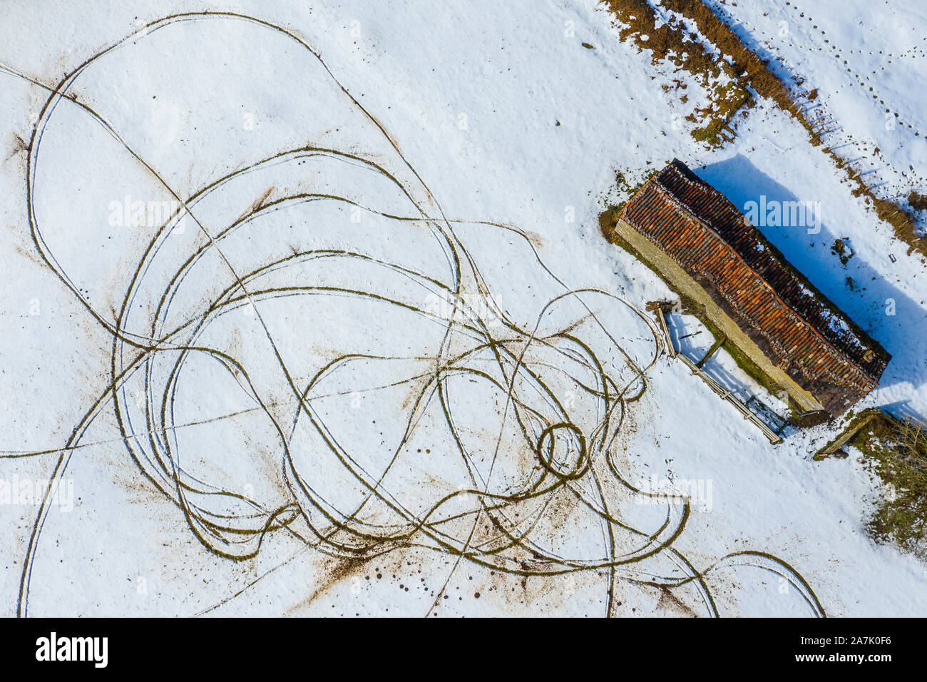 Farm land in winter Stock Photo - Alamy