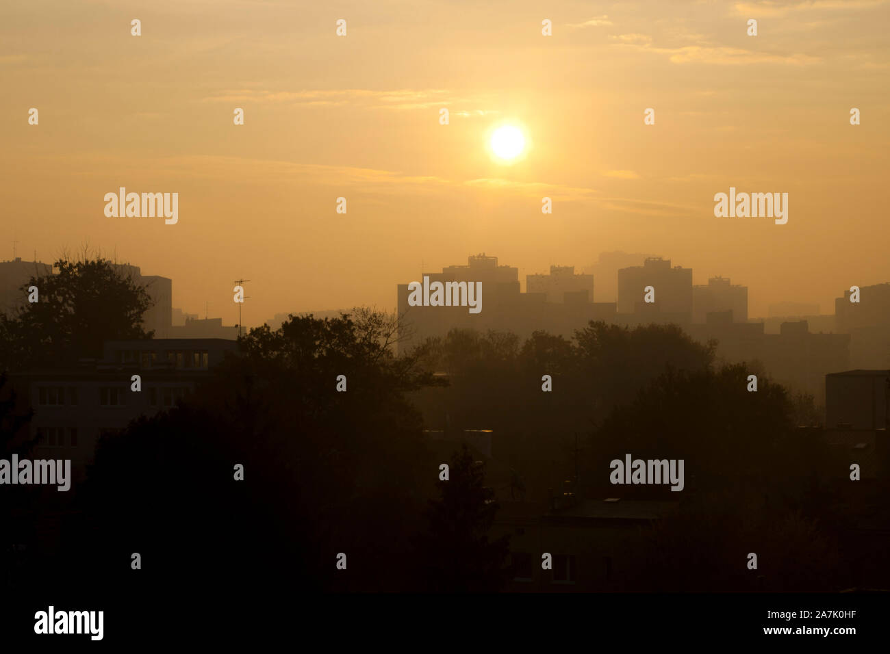 Chimney Smoke House Poland Pollution High Resolution Stock Photography ...